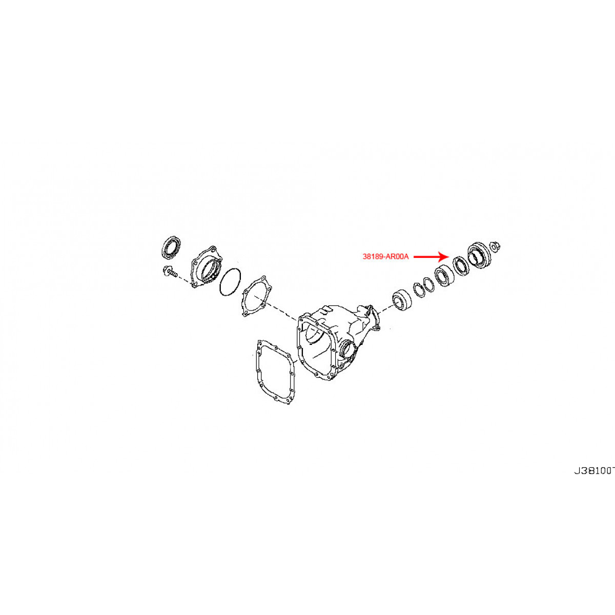 Nissan - Packbox Fram Diff Pinjong - R35 GTR - 38189-AR00A