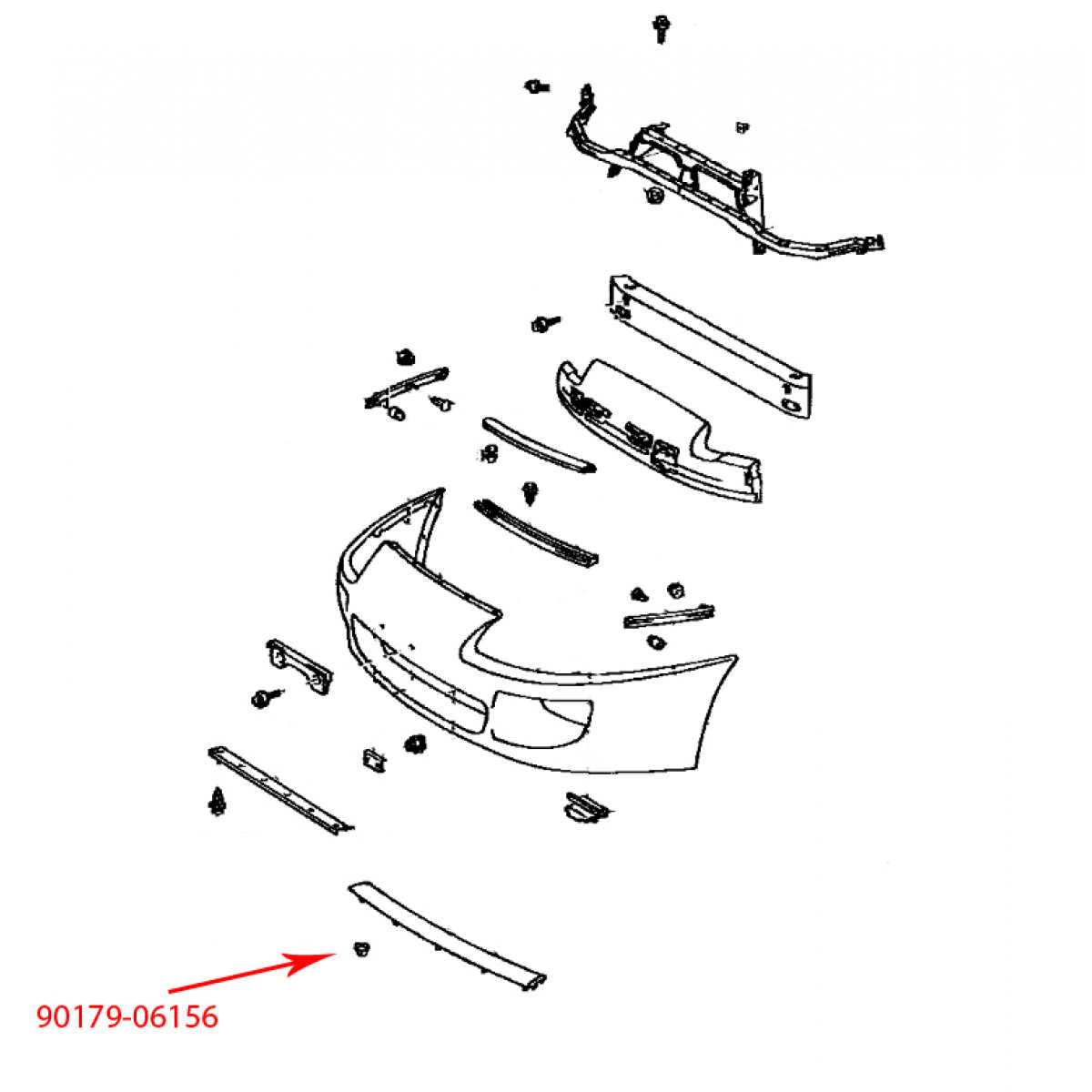 Toyota - Mutter Fäste Front - 90179-06156
