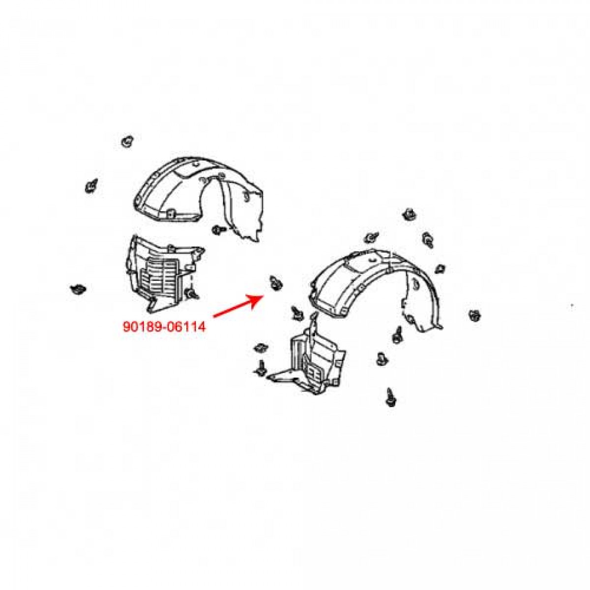 Toyota - Clips Innerskärm Fram - Supra MK4 - 90189-06114